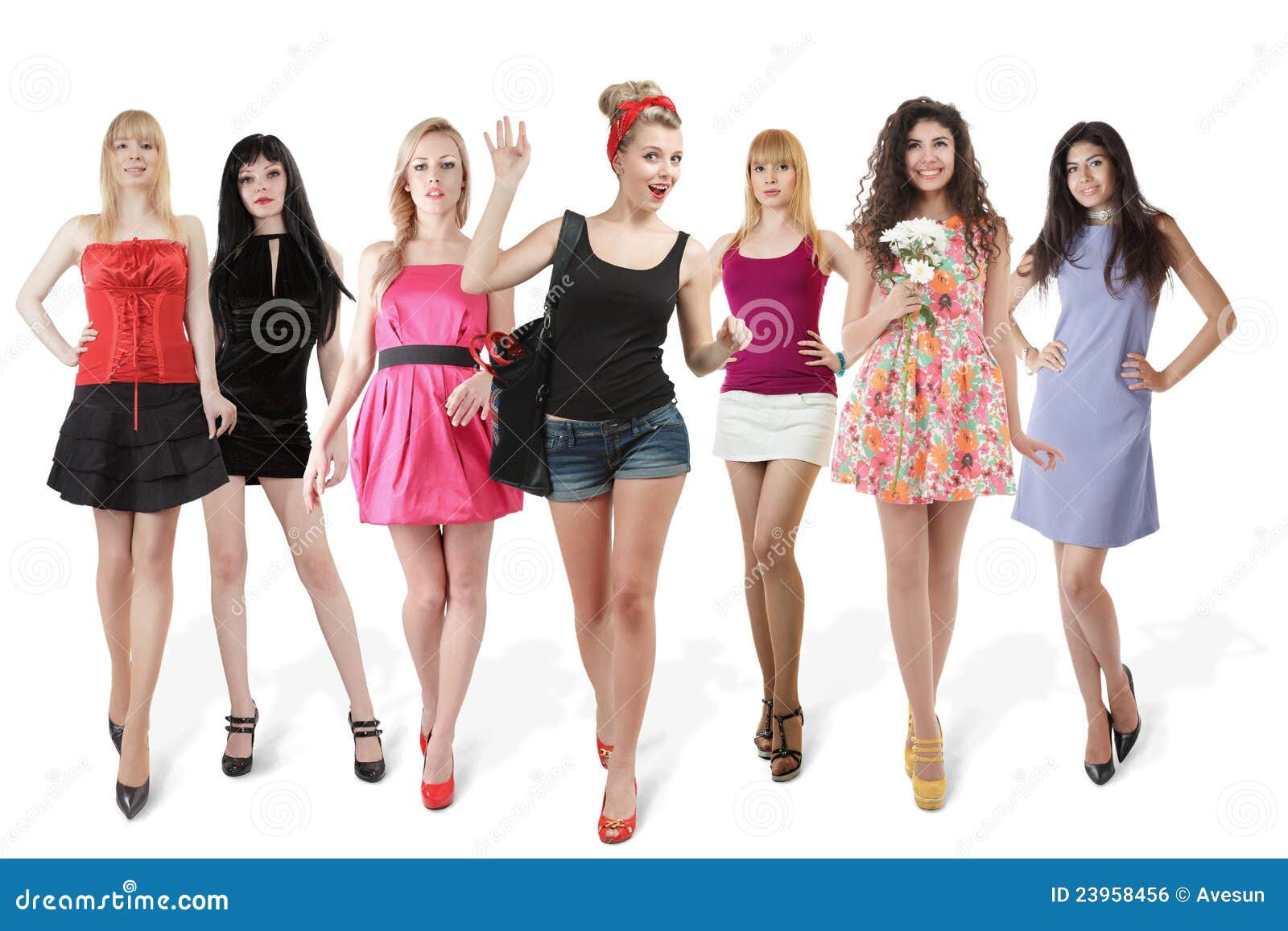 Large group of young women stock photo. Image of together - 23958456