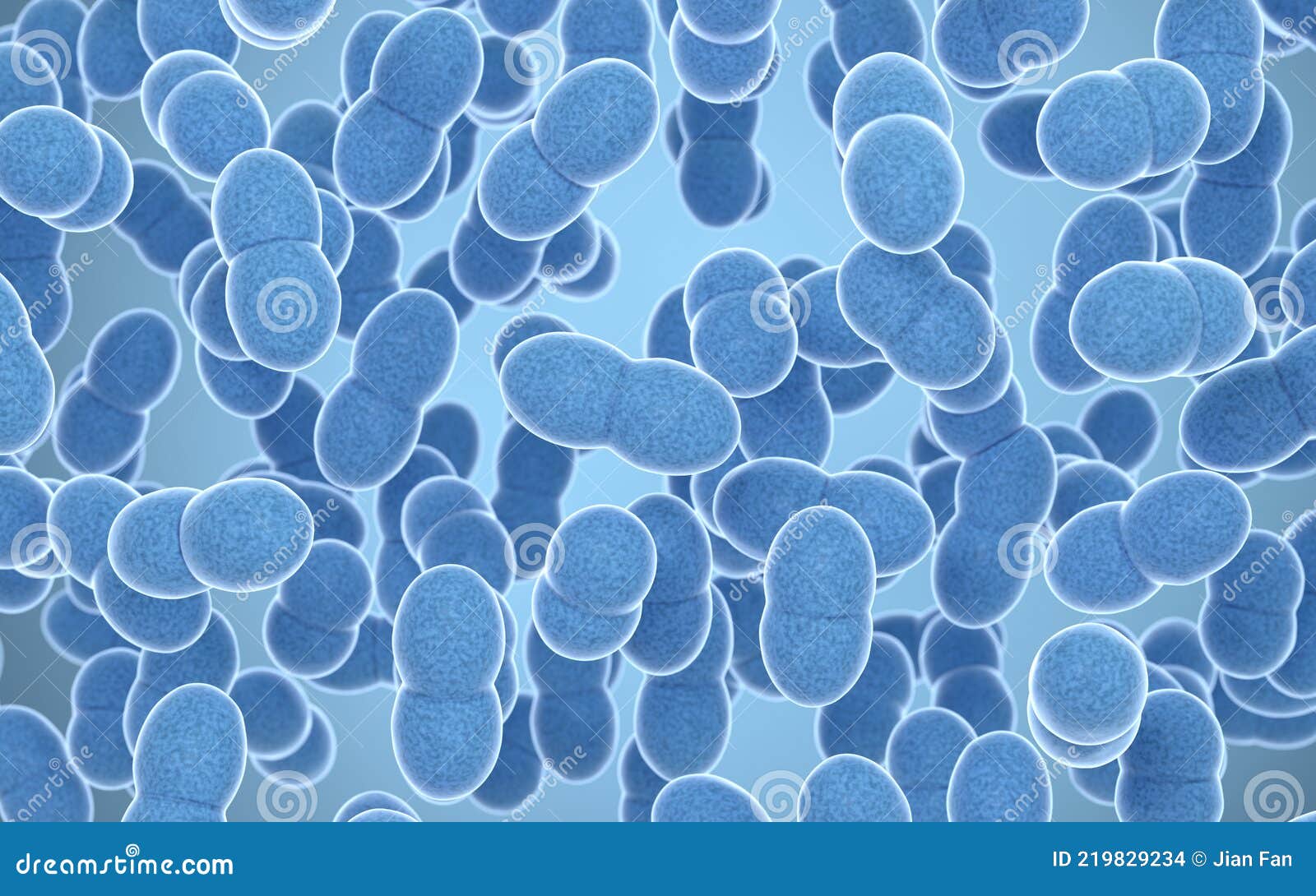 Large Groups of Germs with Blue Background, 3d Rendering Stock ...