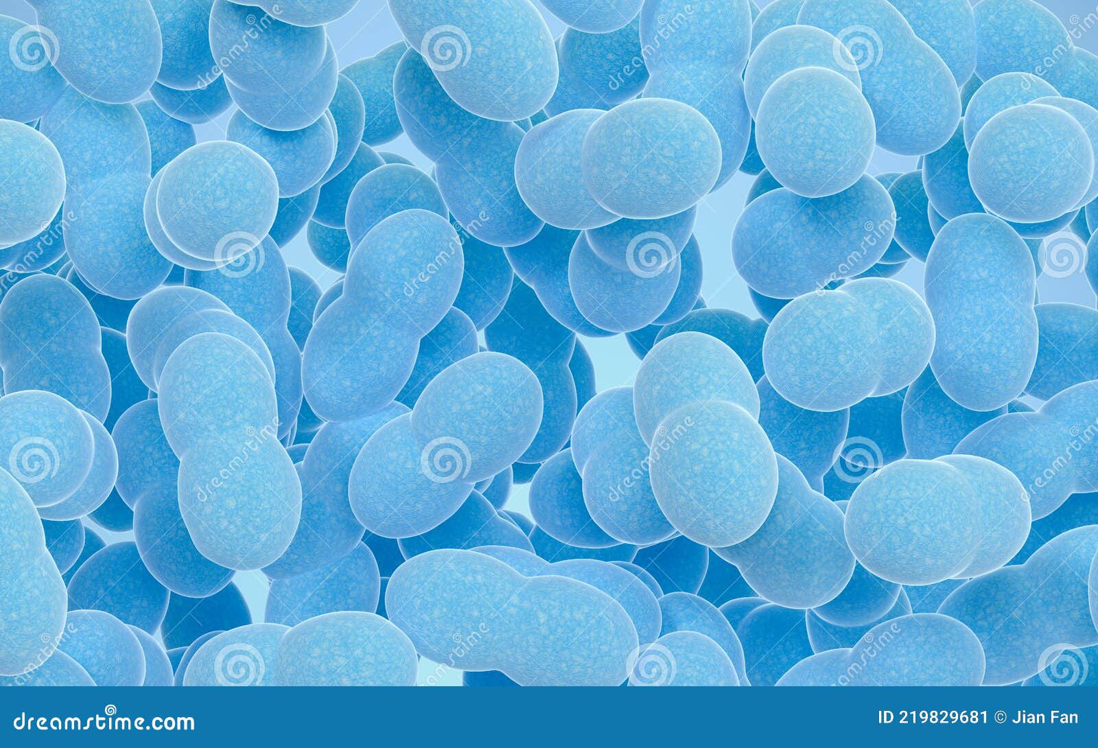 Large Groups of Germs with Blue Background, 3d Rendering Stock ...