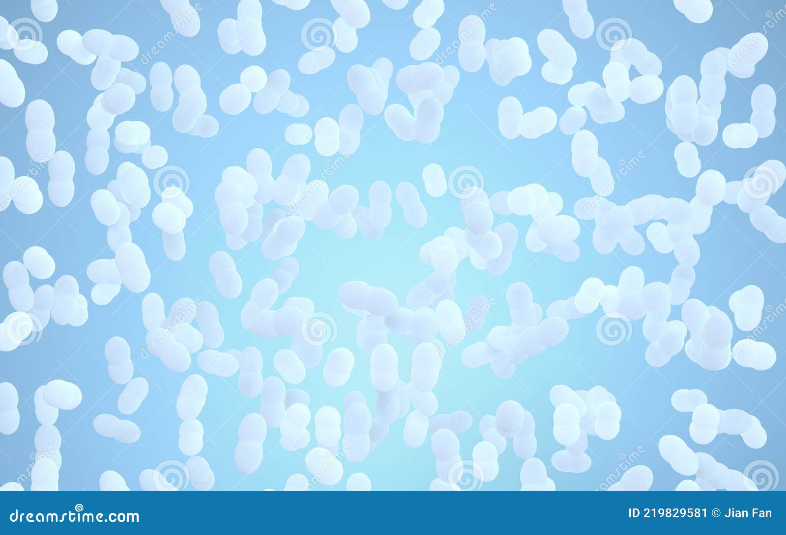 Large Groups of Germs with White Background, 3d Rendering Stock ...