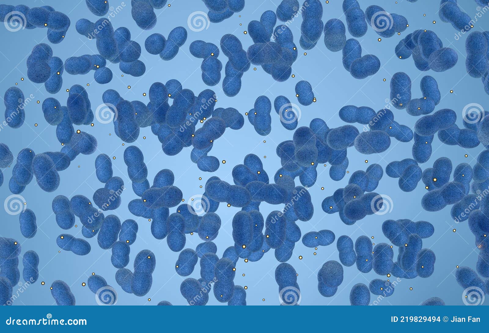 Large Groups of Germs with White Background, 3d Rendering Stock ...