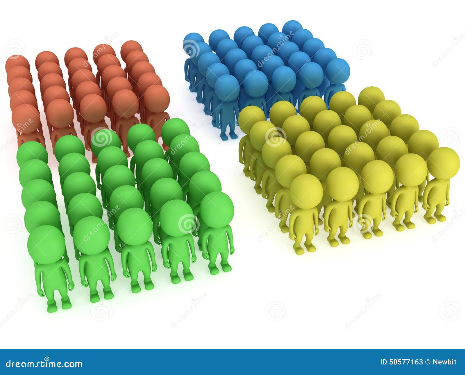 A Large Groups of People Stand on White Stock Illustration ...