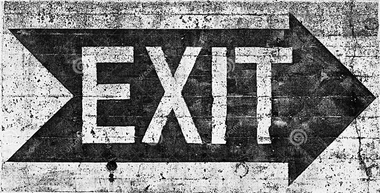 Large Grunge EXIT Sign Black & White Stock Image - Image of sign, leave ...