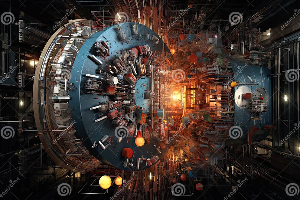 Large Hadron Collider at Work, View in the Mine Stock Photo - Image of ...