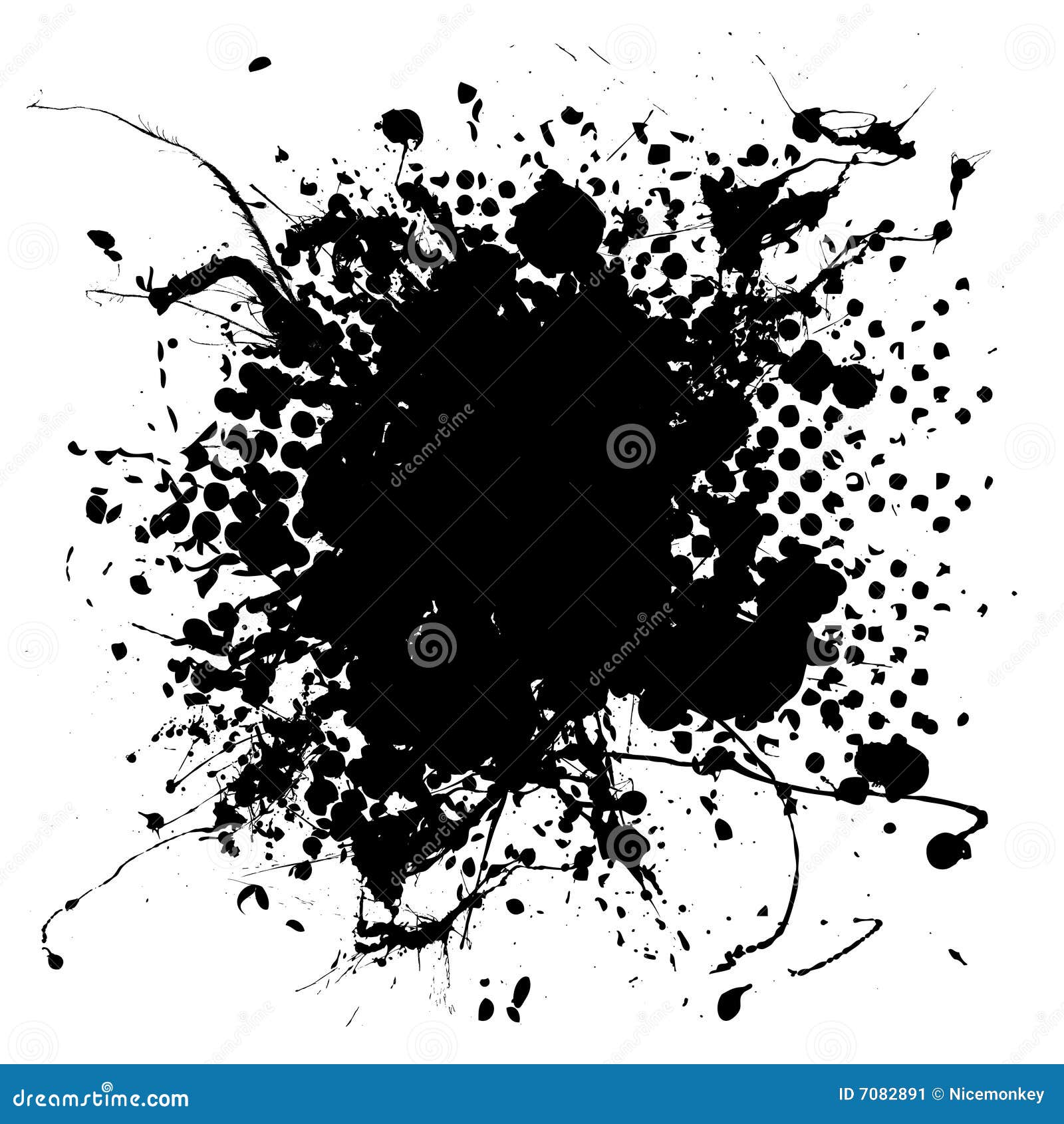 Large halftone ink splat stock vector. Illustration of droplet - 7082891