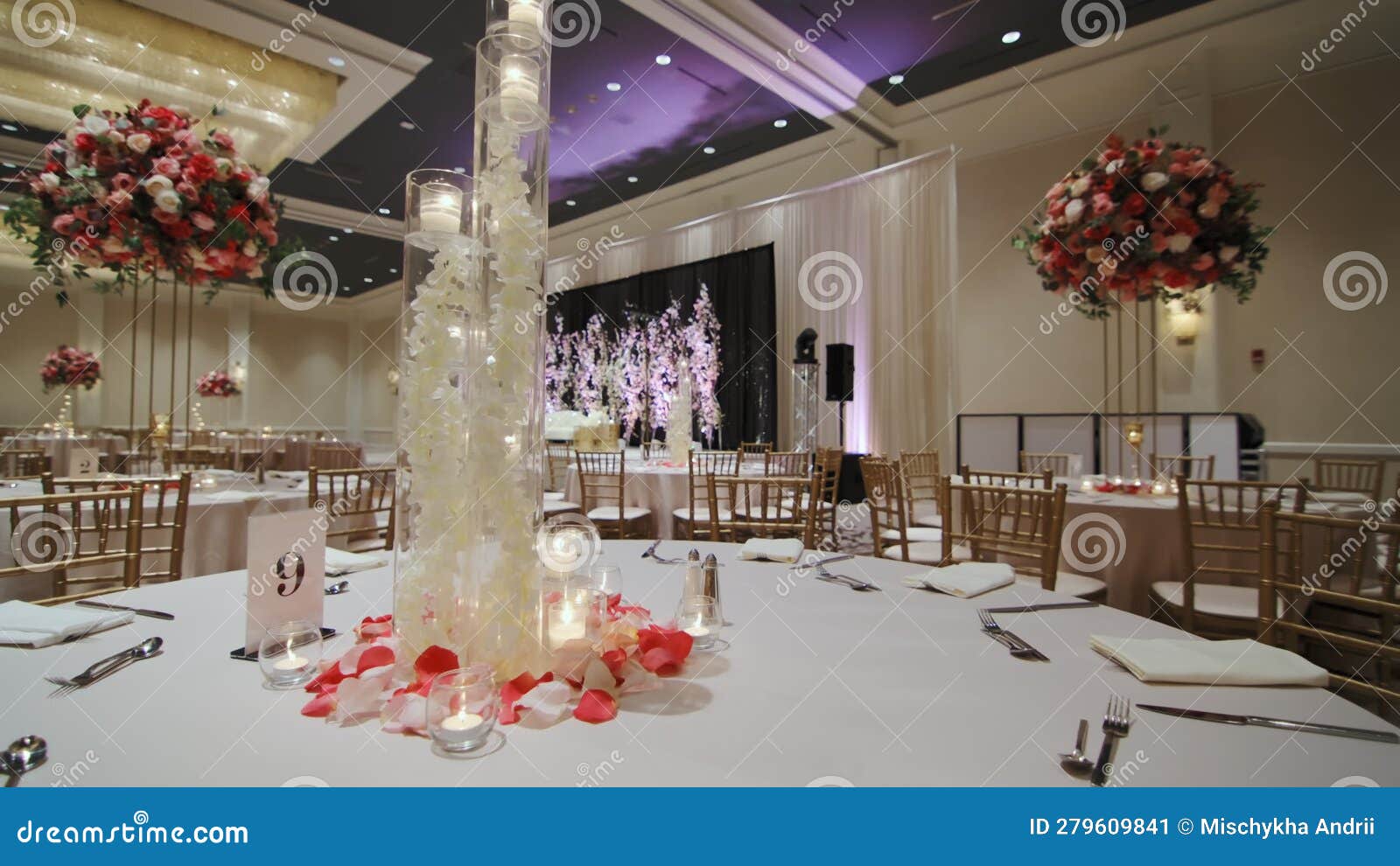 A Large Hall for Celebrations. Interior of a Wedding Hall Wedding ...