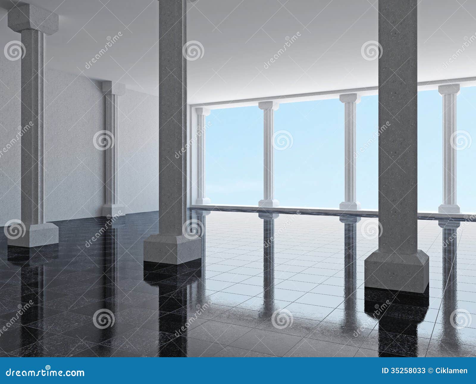 A large hall stock illustration. Illustration of empty - 35258033