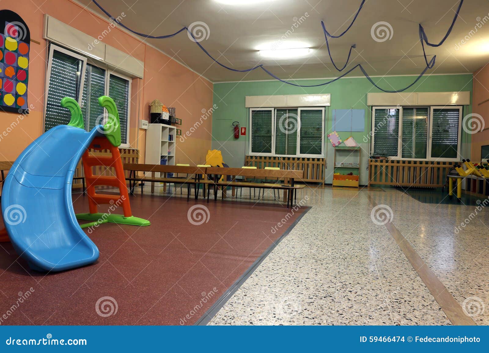 Large Hall Nursery Plastic Slide Kids Stock Photos - Free & Royalty ...