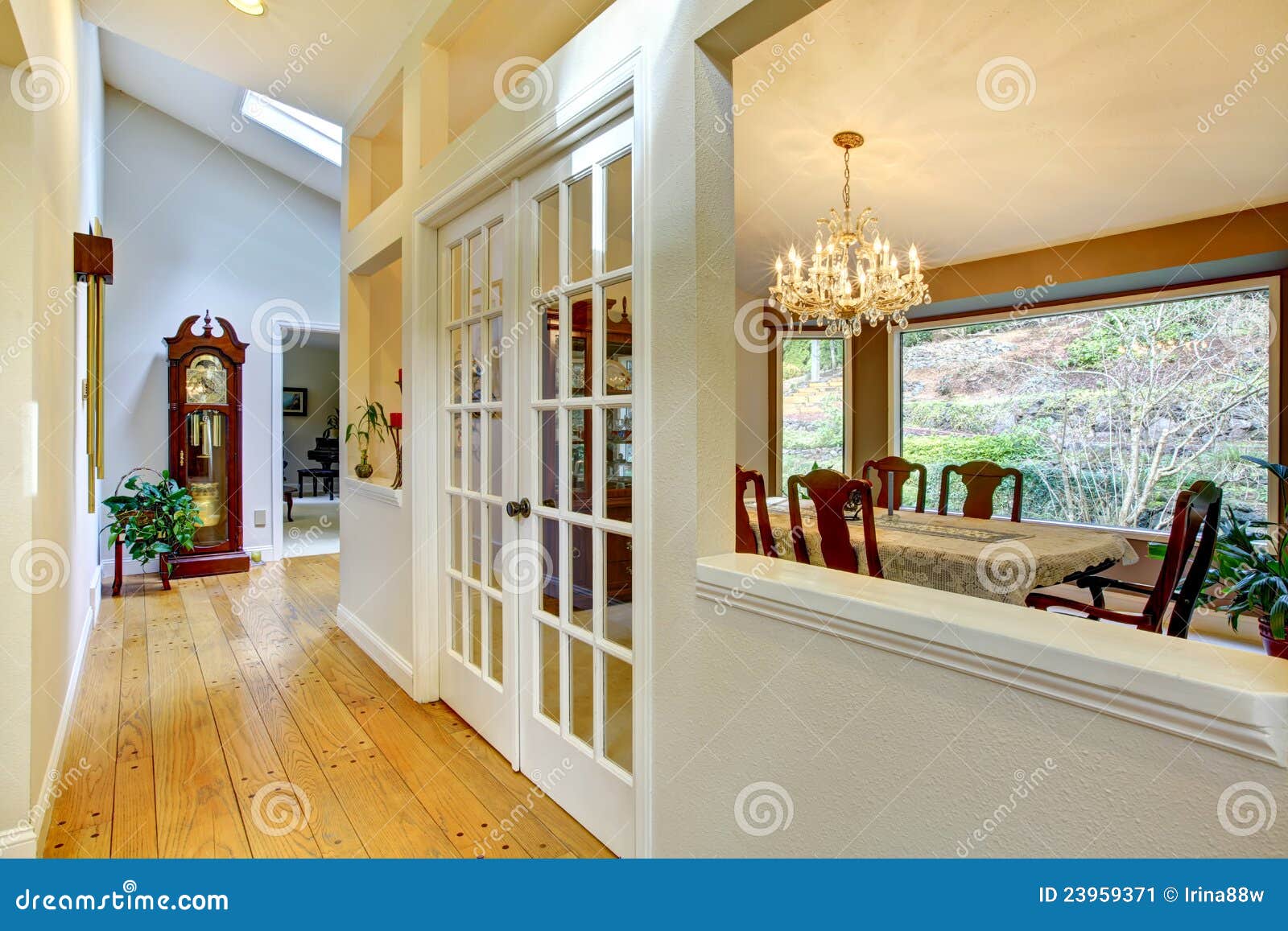 Large Hallway and Dining Room Inteior. Stock Image - Image of ...
