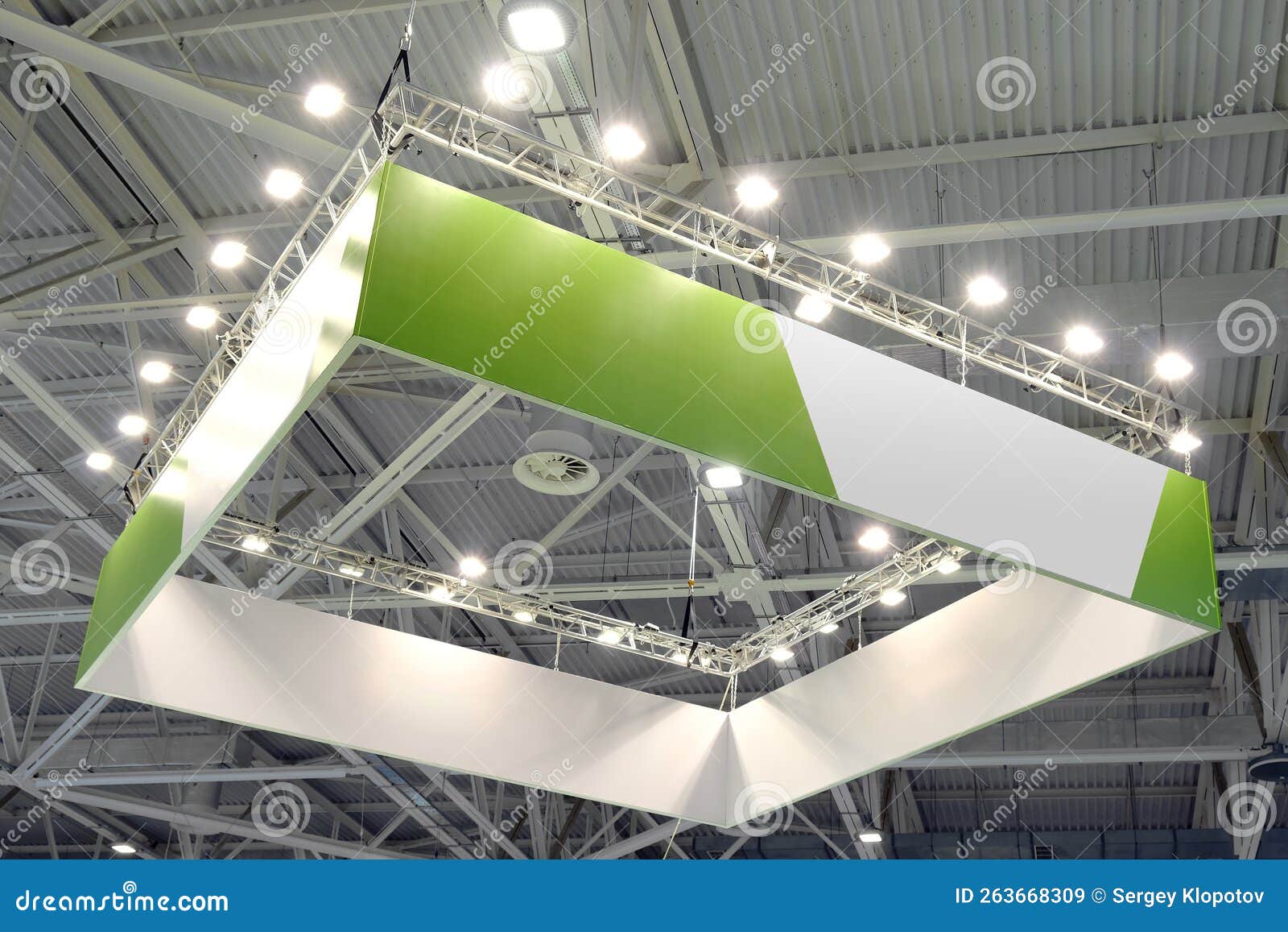 Large Hanging Advertising Structure with Backlight Stock Image - Image ...