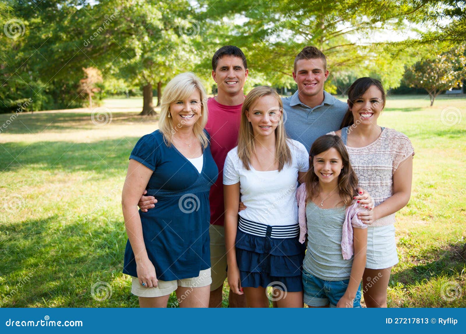 Large happy family outside stock image. Image of caucasian - 27217813