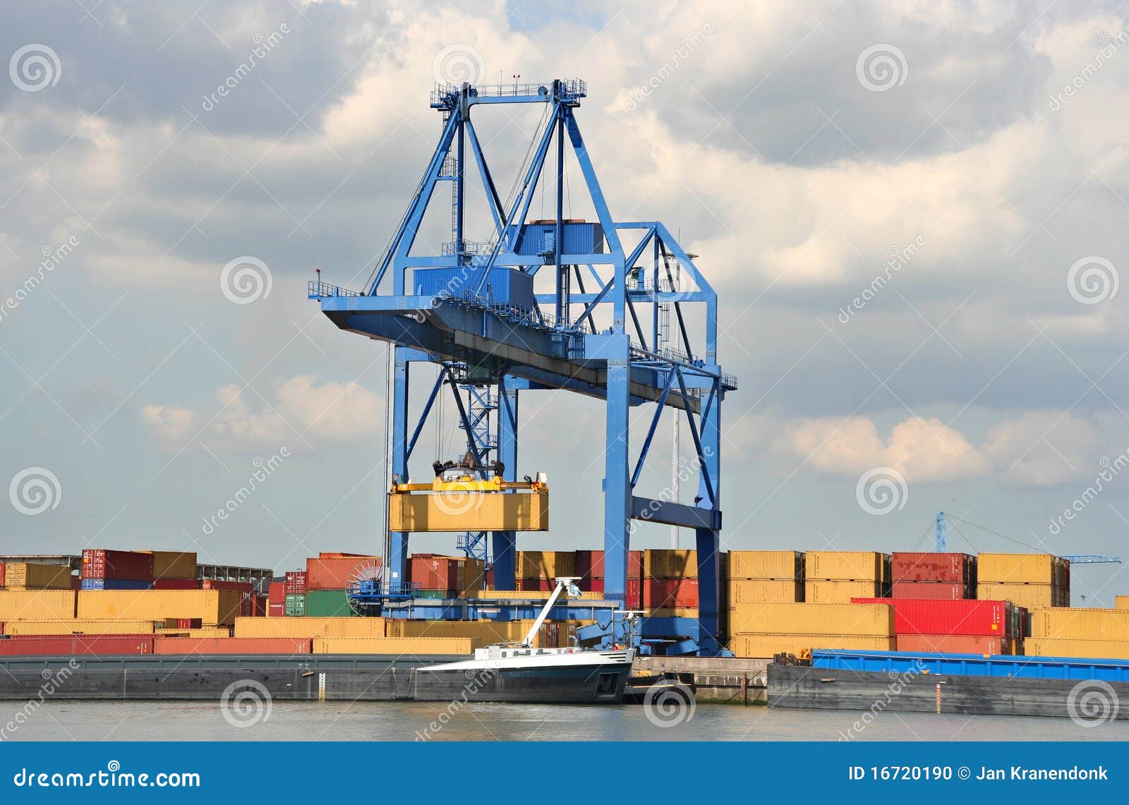 Large Harbor Crane stock photo. Image of rotterdam, water - 16720190