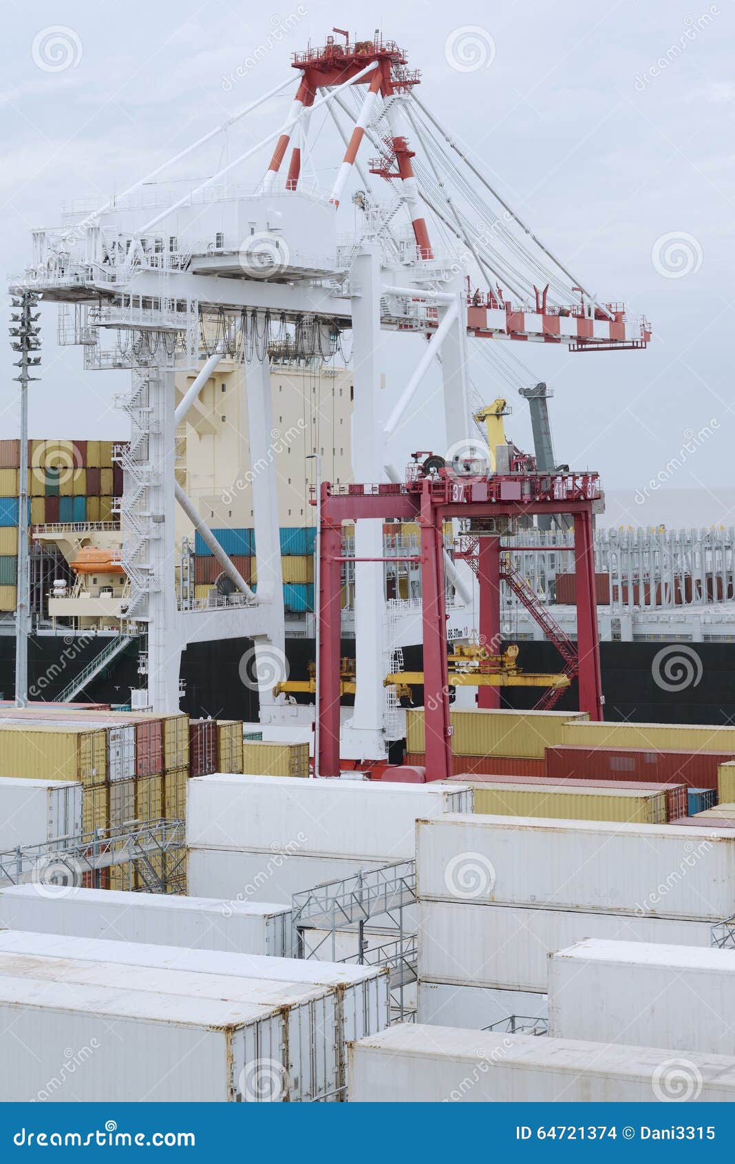 Large Harbor Crane Loading Containers Stock Photo - Image of dock ...