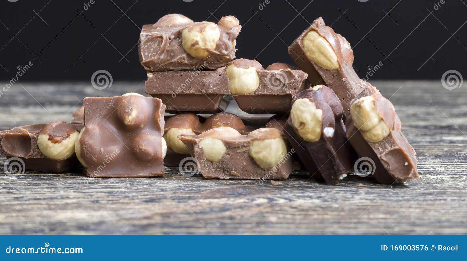 Hazelnuts with chocolate stock photo. Image of styling - 169003576