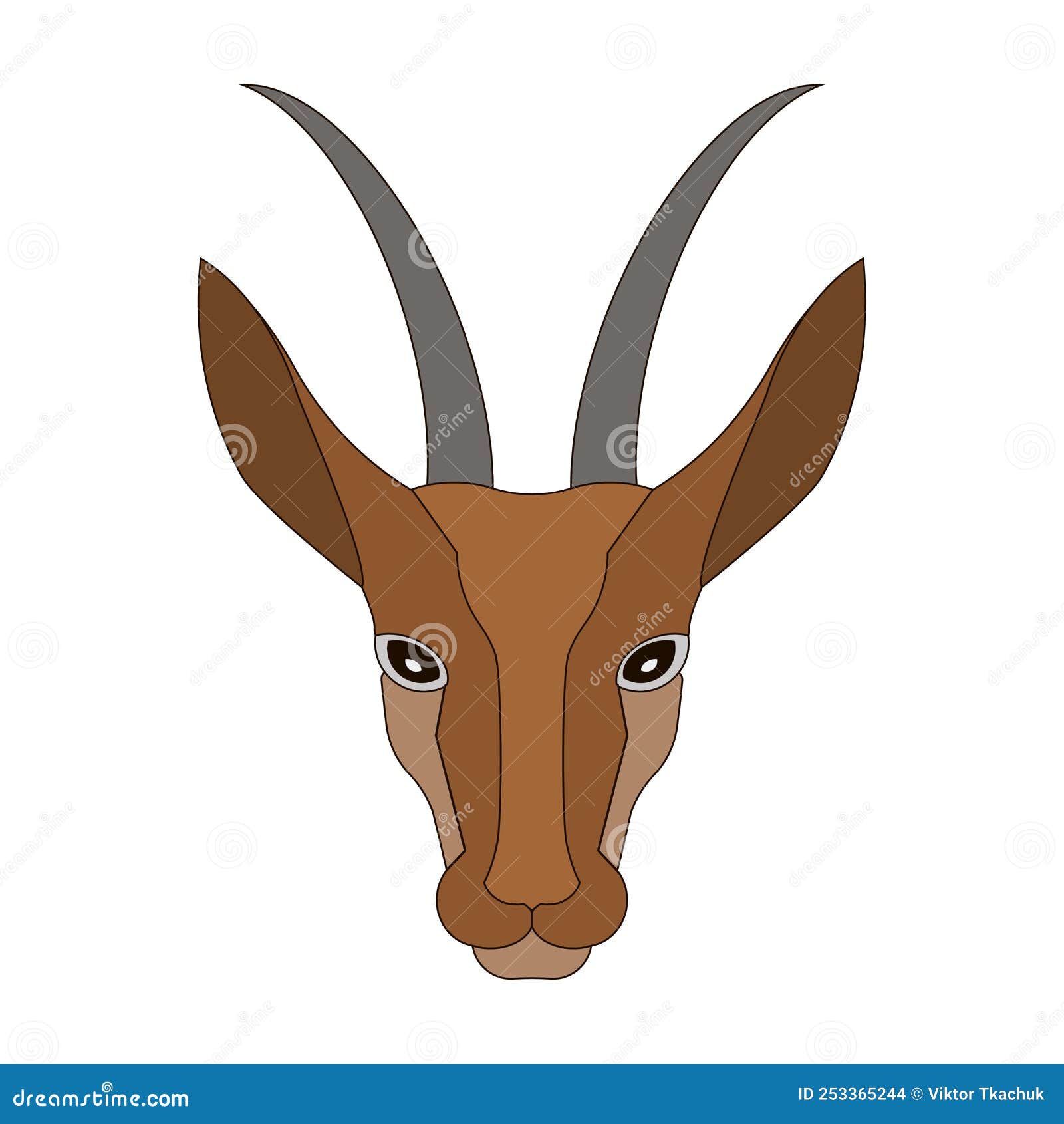 Head Gazelle Icon Color Outline Vector | CartoonDealer.com #233842242