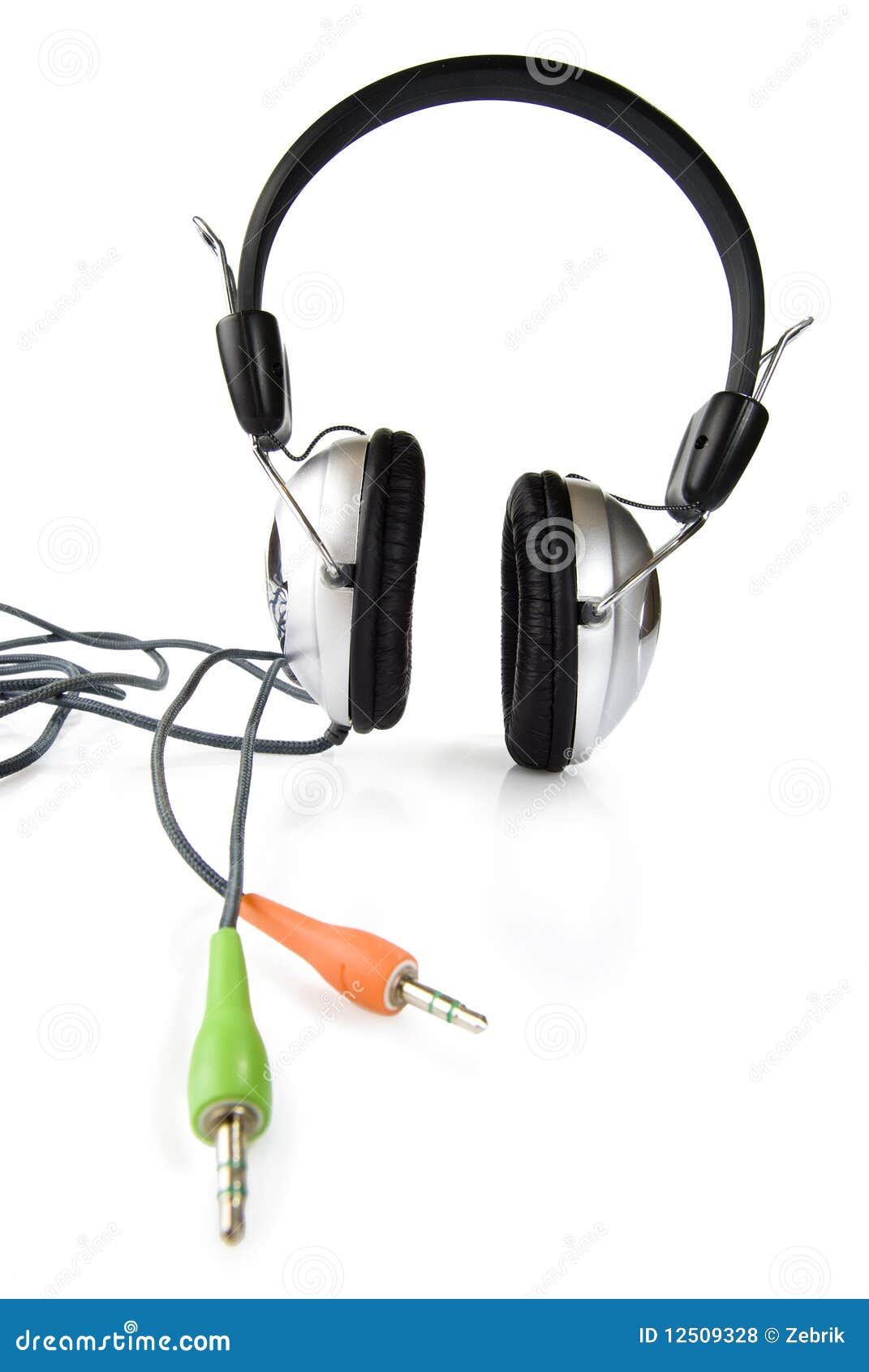 Large Headphoneswith Color Plug Stock Photo - Image of outlet, beat ...