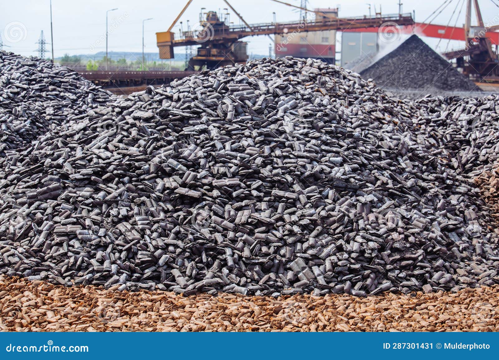 Large Heap of Briquetted Iron Stock Image - Image of product, pile ...