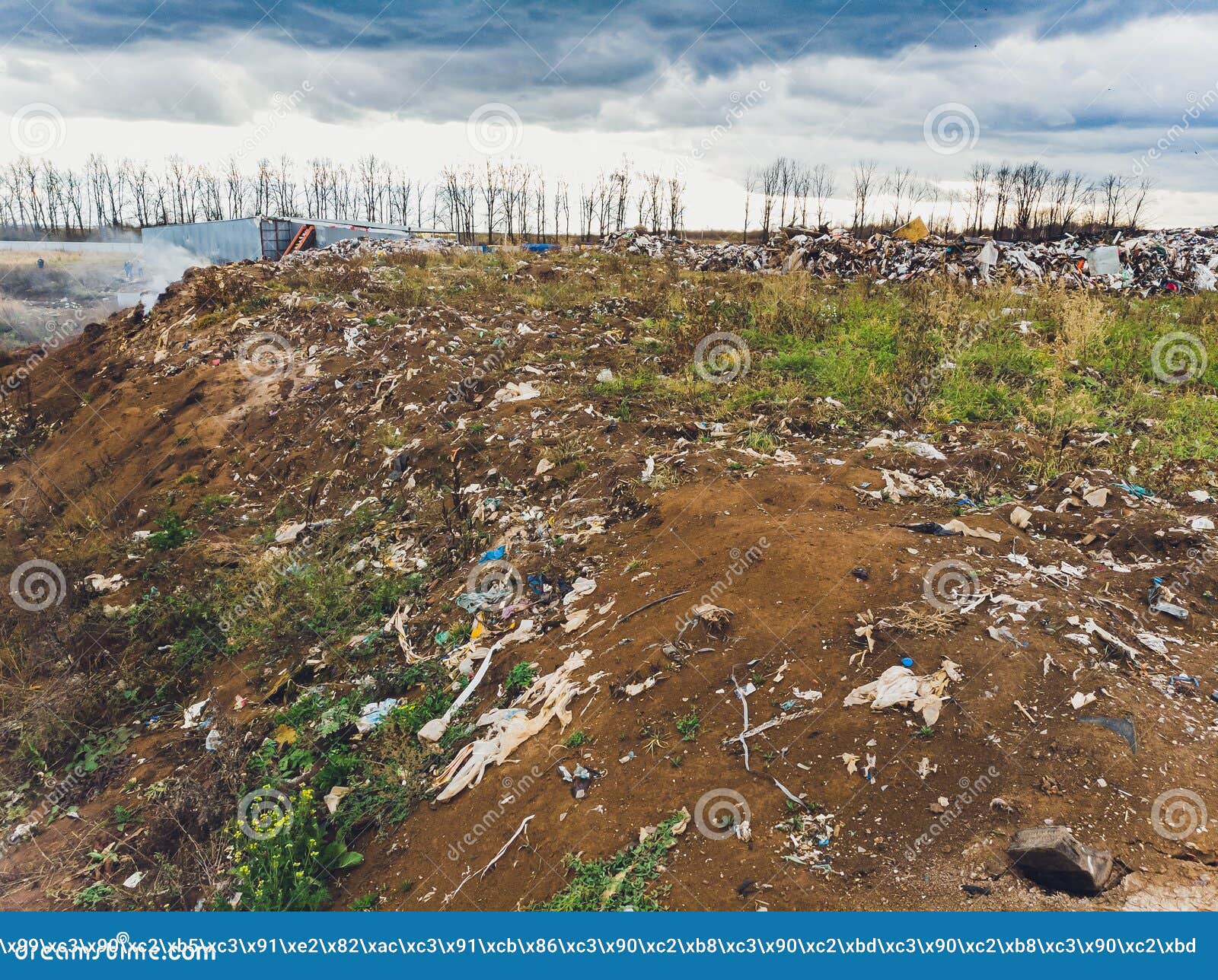 The Large Heap Garbage Dump Extends Parallel To the River,Garbage ...