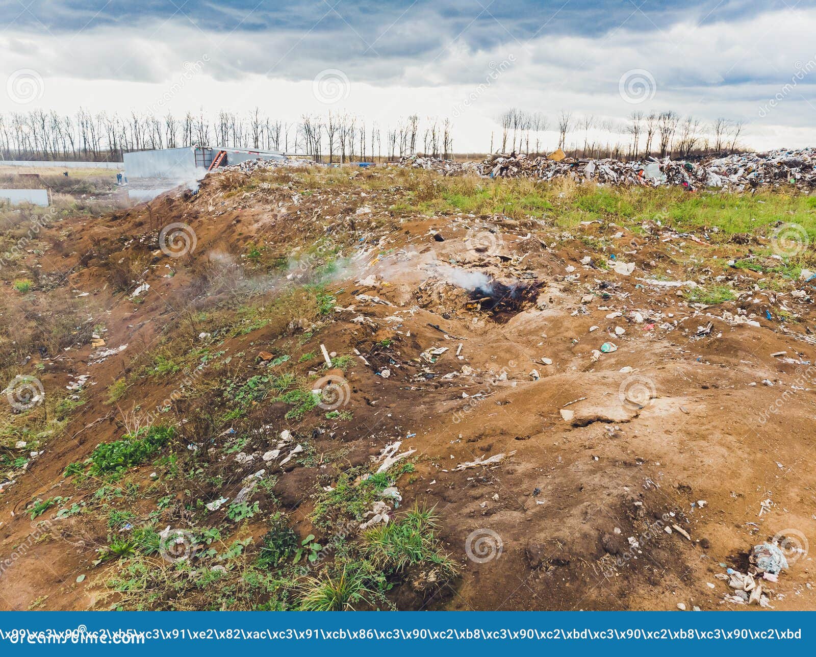 The Large Heap Garbage Dump Extends Parallel To the River,Garbage ...