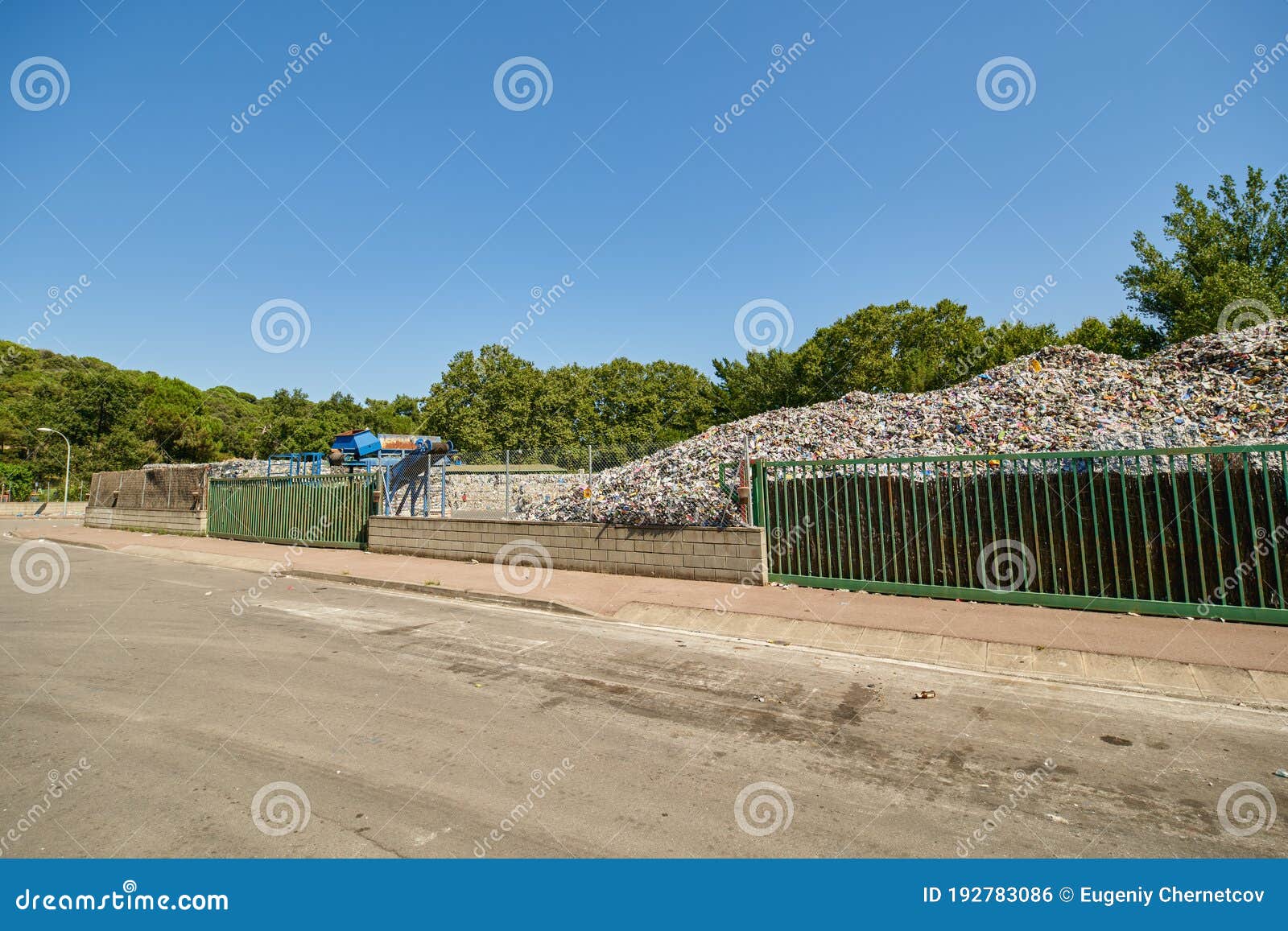 Large Heap of Garbage a Processing Plant Stock Photo - Image of plant ...
