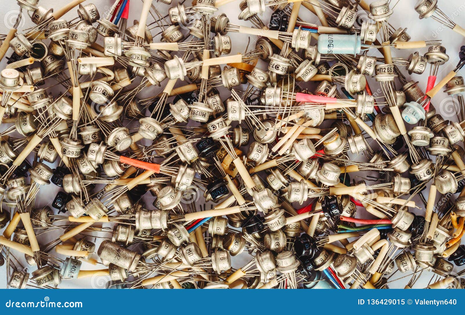 Large Heap of Old Transistors on White Background Stock Image - Image ...