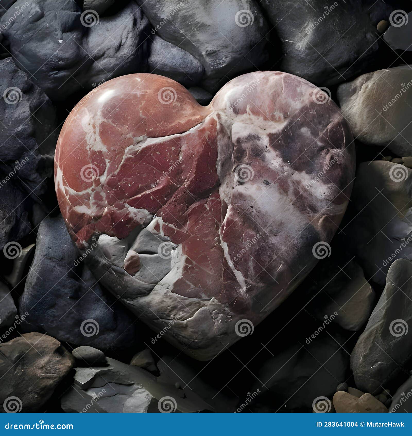 A Large Heart of Stone on a Background of Stones Stock Vector ...