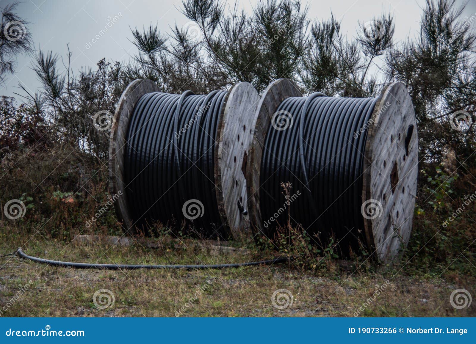 Large Heavy Cable Drums with Insulated Copper Cables Stock Photo ...