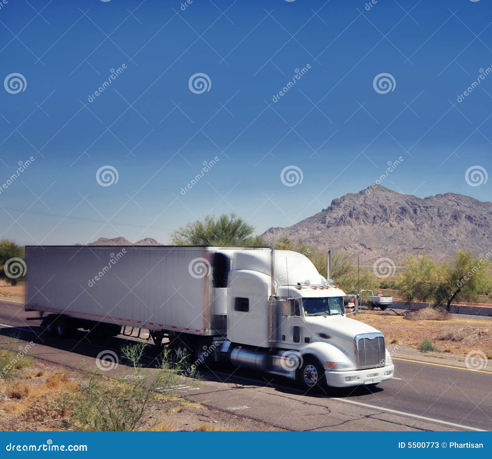 Large Heavy Goods Freight Truck Speeding through a Stock Image - Image ...