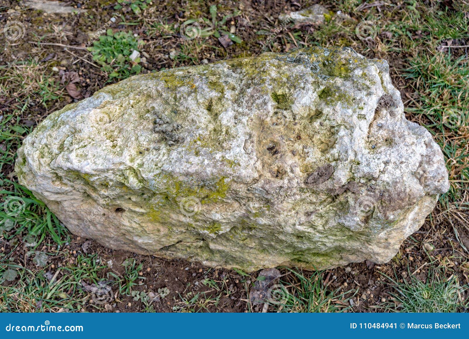 Large and Heavy Limestone Lies Next To the Path Stock Image - Image of ...