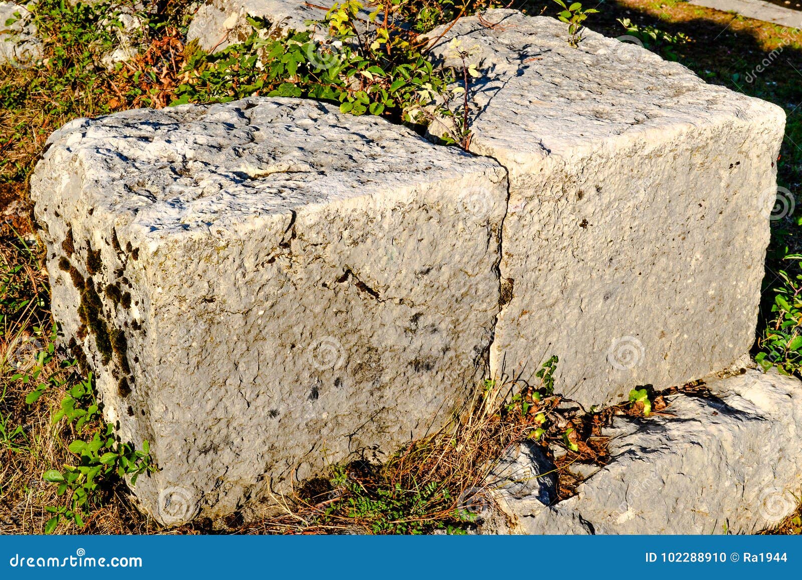 Large Hewn Stones of a Rectangular Shape Close-up. Excavations ...