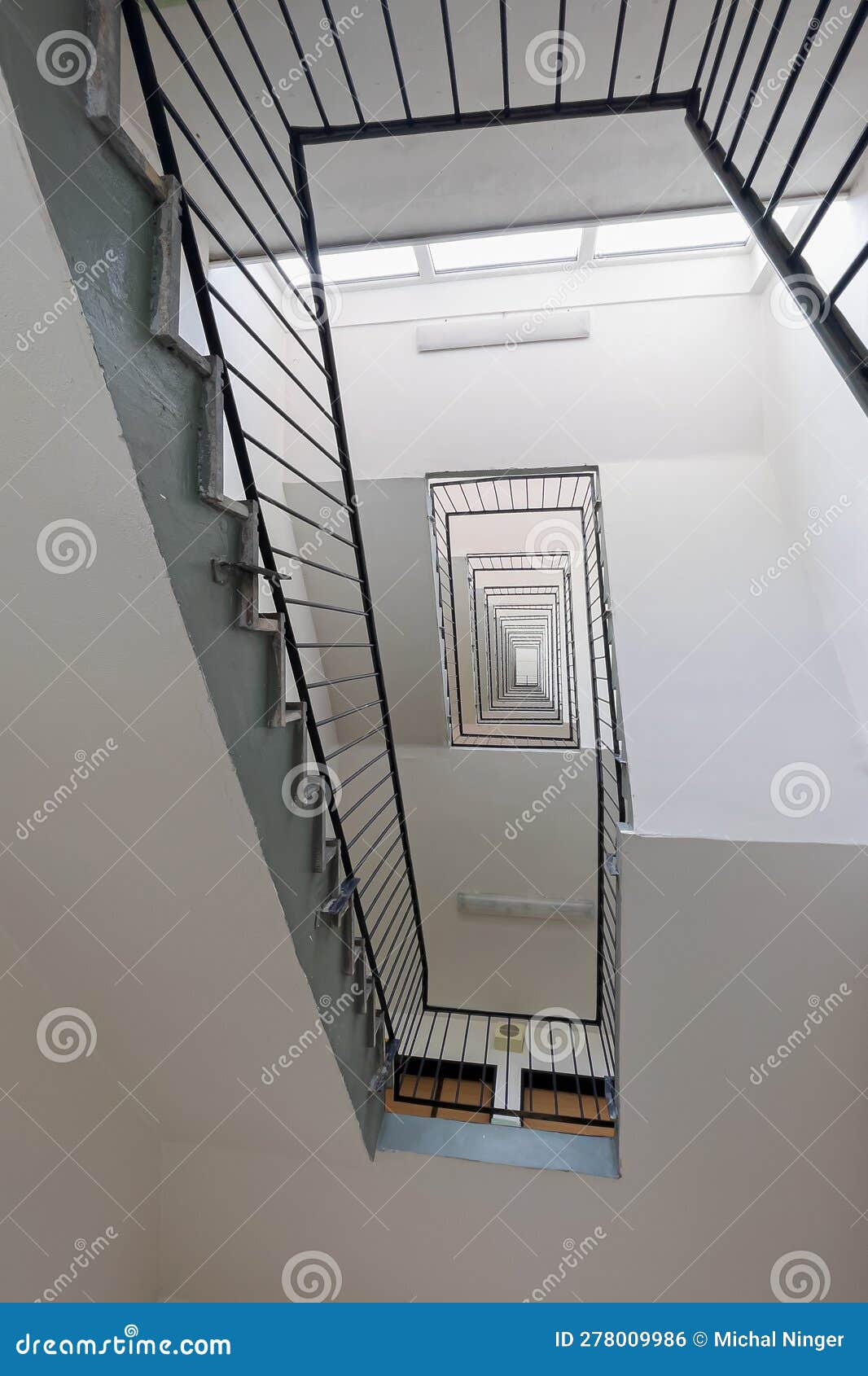 Large and High Staircase in the House Stock Photo - Image of ...
