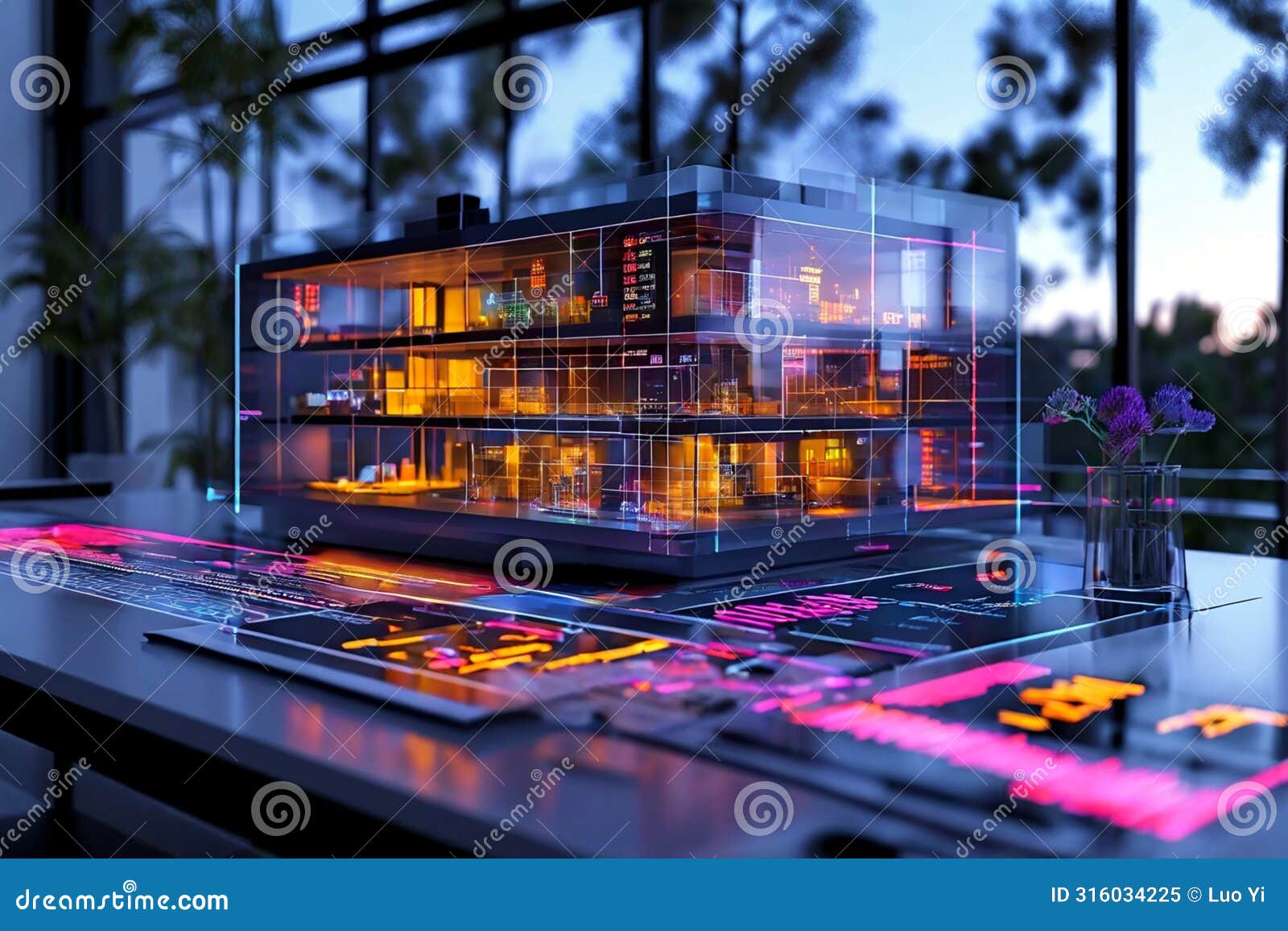 High-Tech Display: Data Insights in Modern Finance or Tech Stock ...
