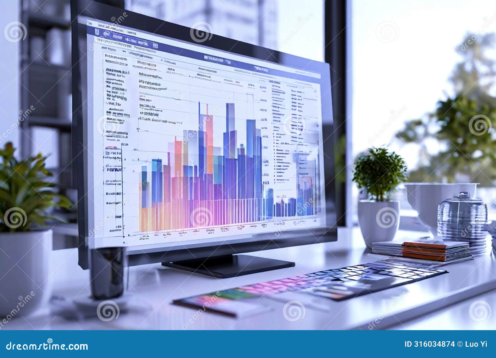 High-Tech Display: Data Insights in Modern Finance or Tech Stock ...