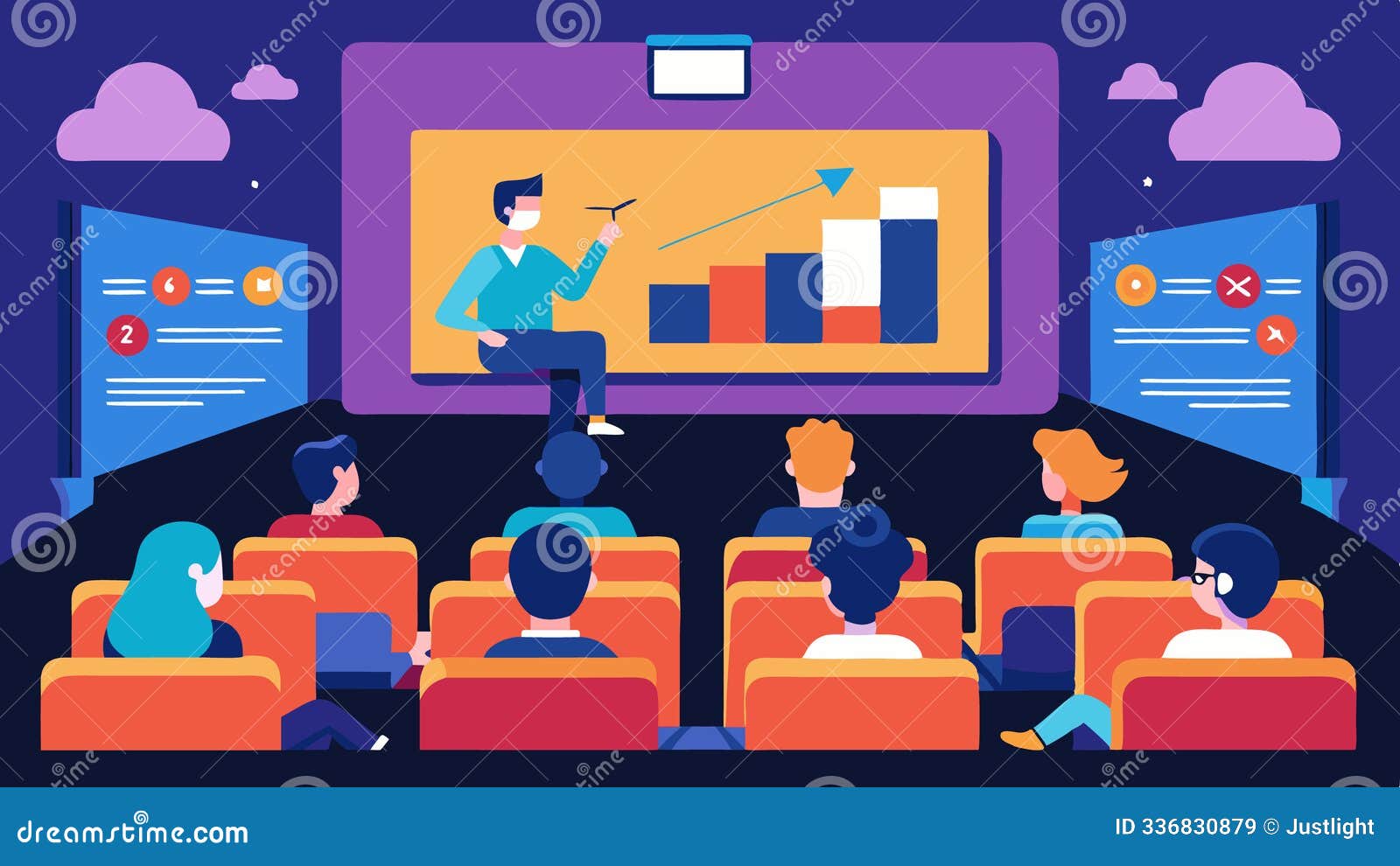 Large Highdefinition Screens Lined the Walls of the Theater Providing ...