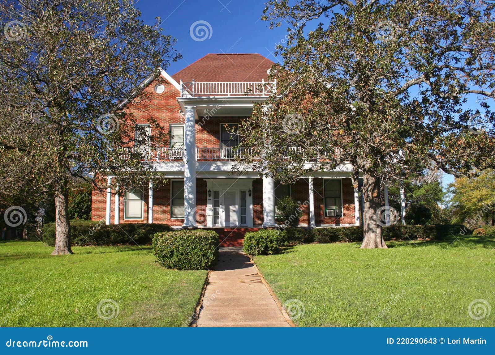 Large Historic Mansion with Green Lawn and Trees Stock Image - Image of ...