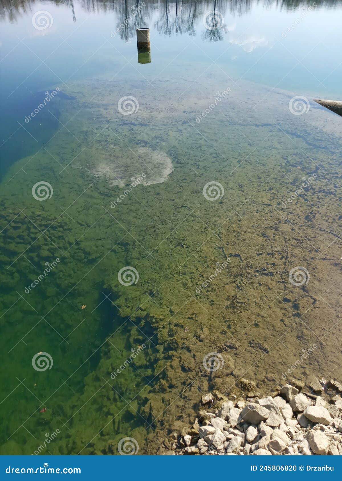 A Large Hole at the Bottom of the Emerald-colored Lake Stock Photo ...