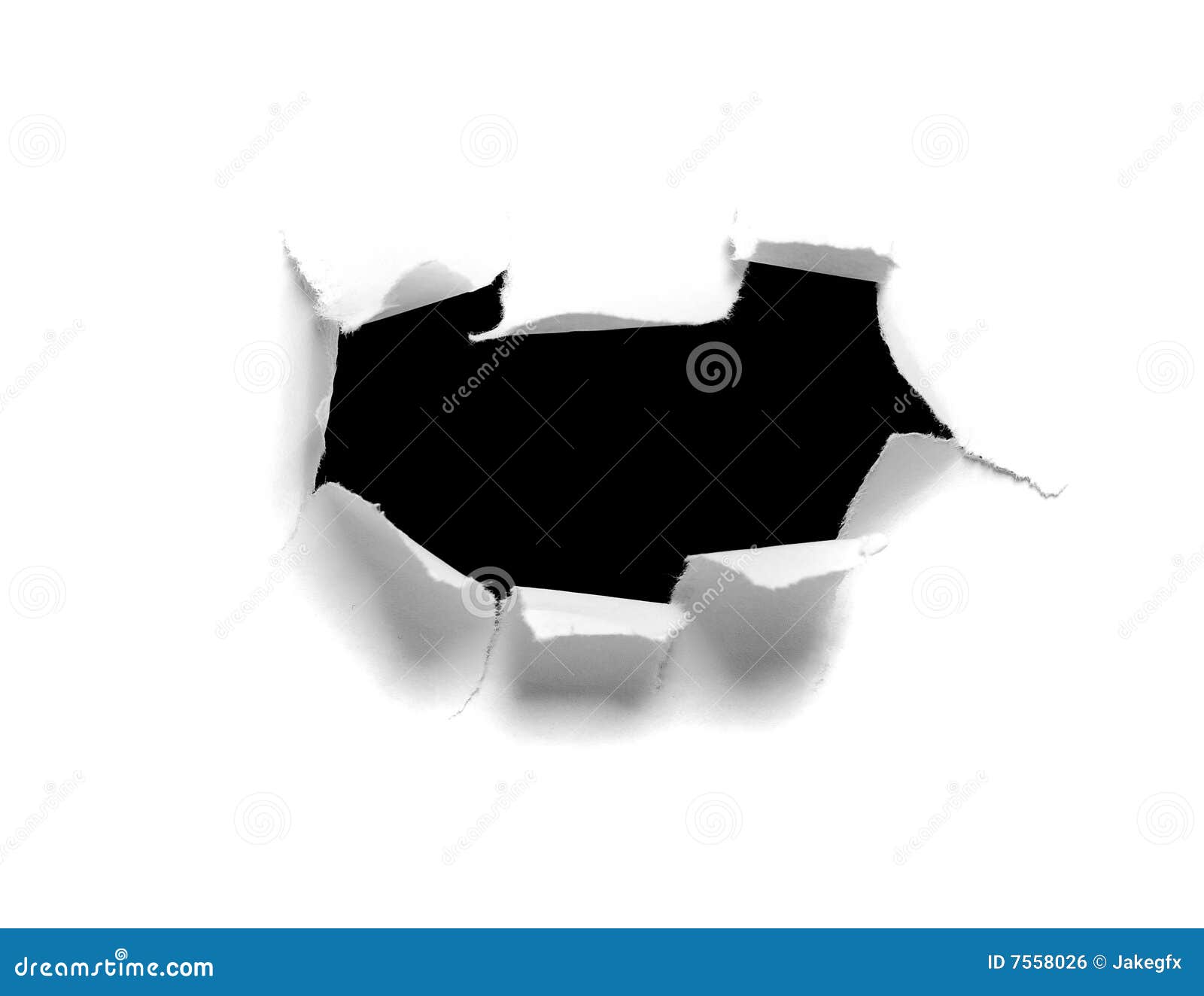 Large Hole in the White Paper Stock Photo - Image of close, boost: 7558026