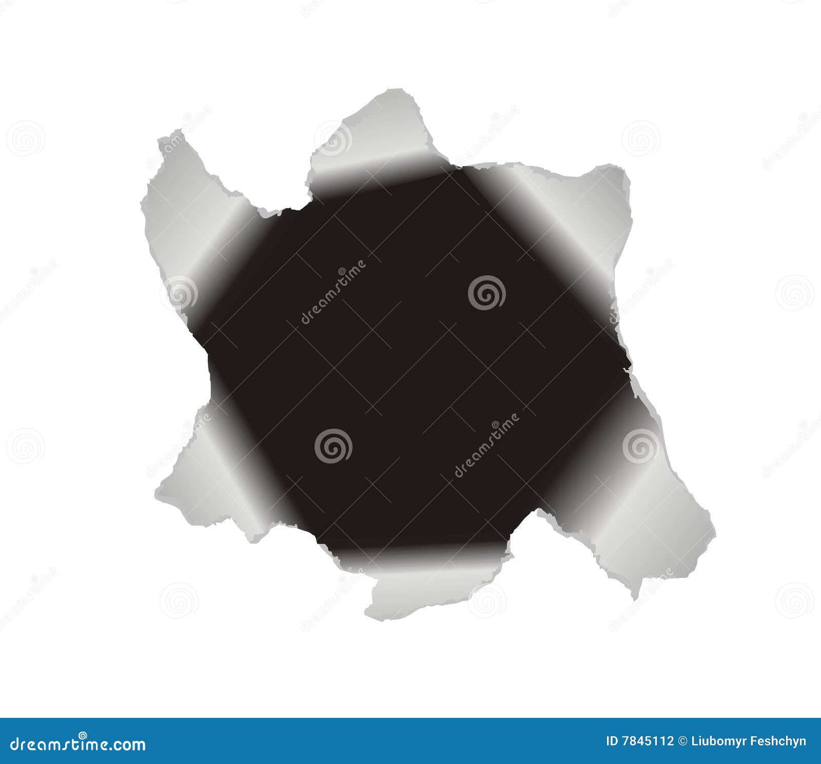 Large Hole in the White Paper. Vector Background Stock Vector ...