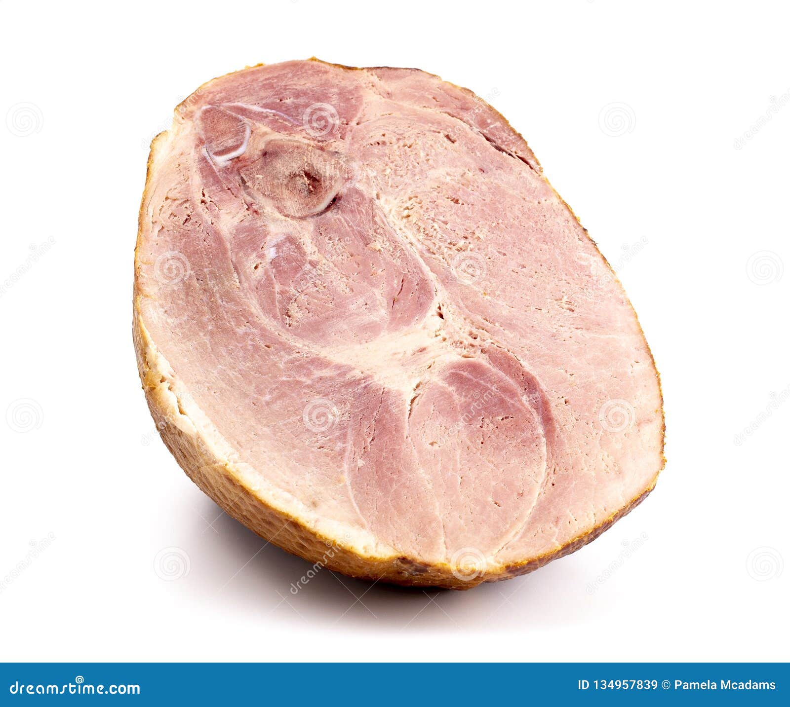 Large Holiday Ham on a White Background Stock Image - Image of gammon ...