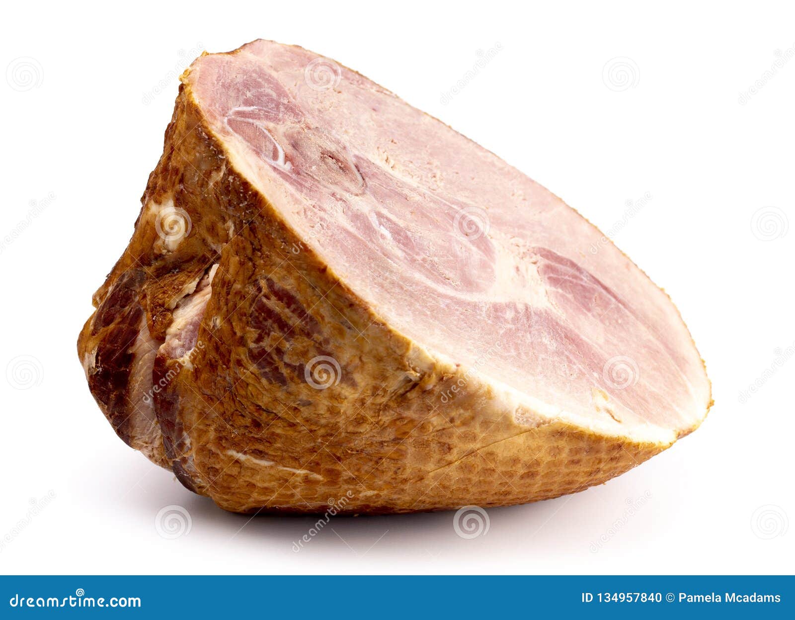Large Holiday Ham on a White Background Stock Photo - Image of feast ...