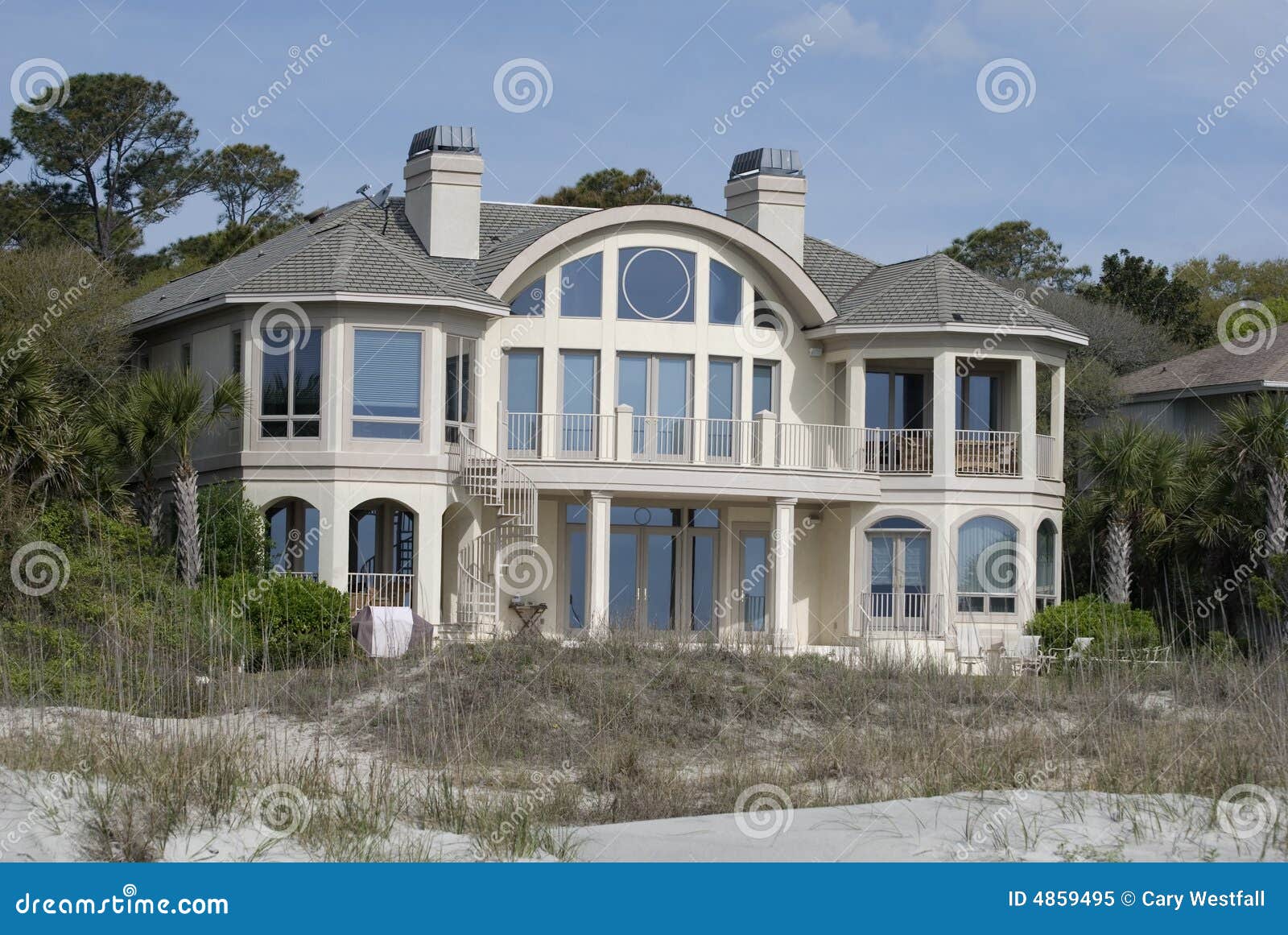 Large home on beach stock image. Image of head, south - 4859495