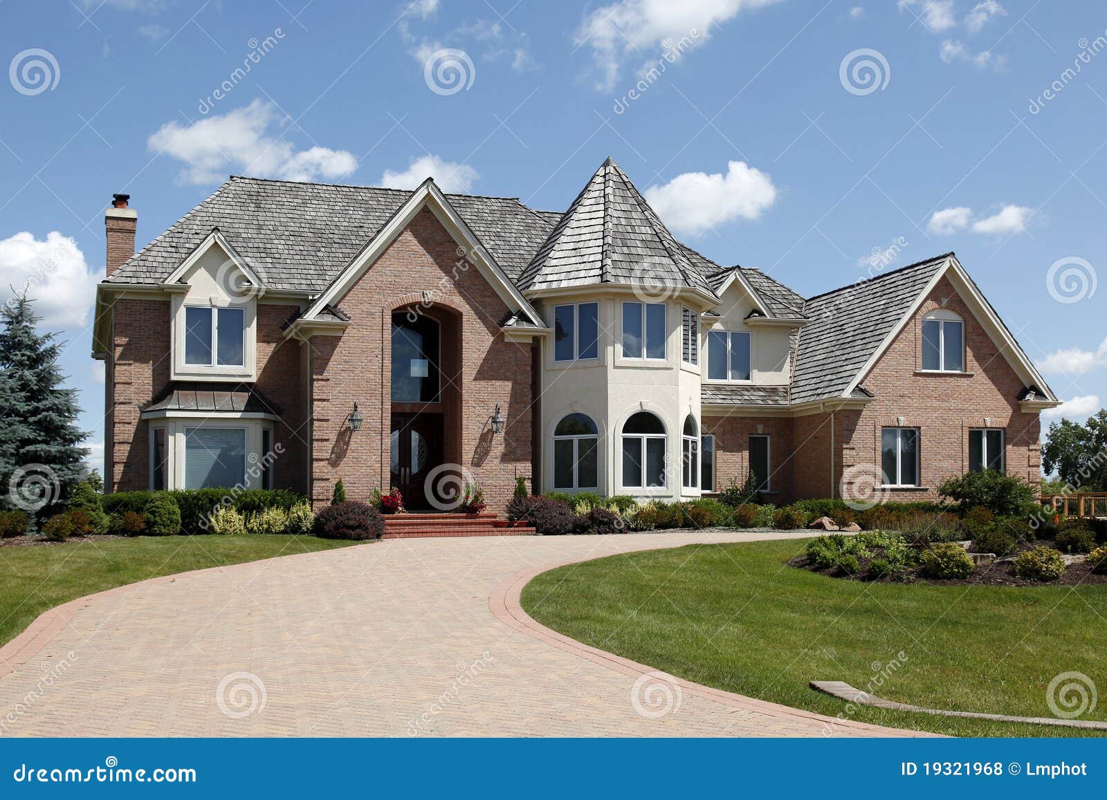 Large home with turret stock photo. Image of contemporary - 19321968