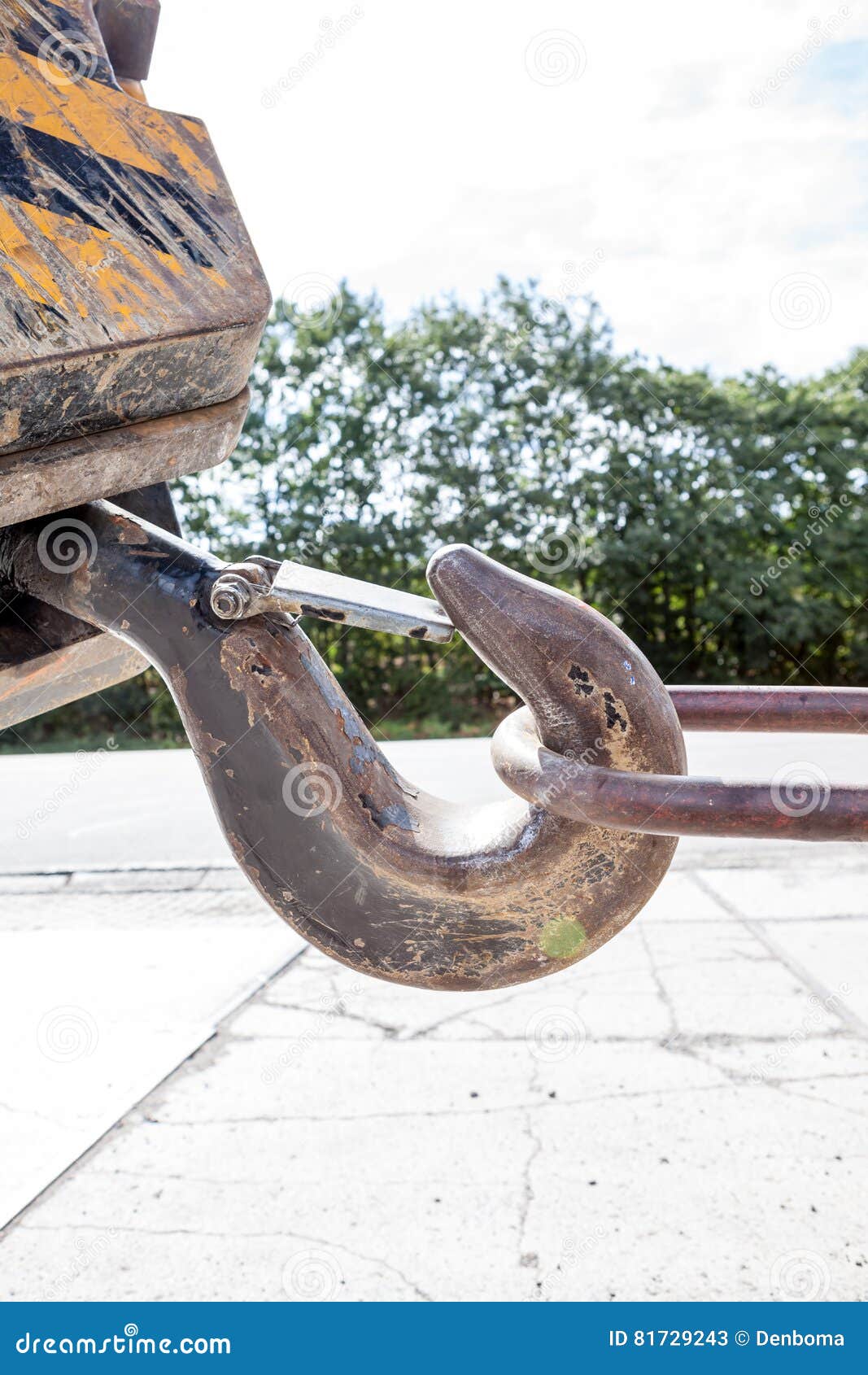 Large hook of a crane stock image. Image of factory, construction ...