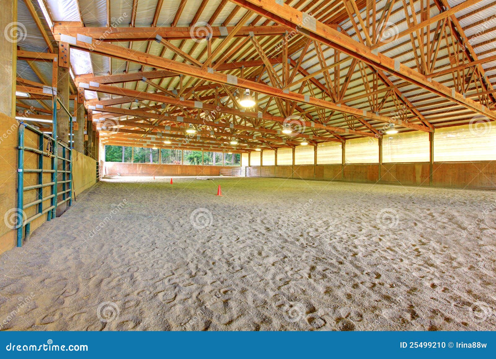 Large Horse Arena Riding Area with Sand Interior. Stock Photo - Image ...