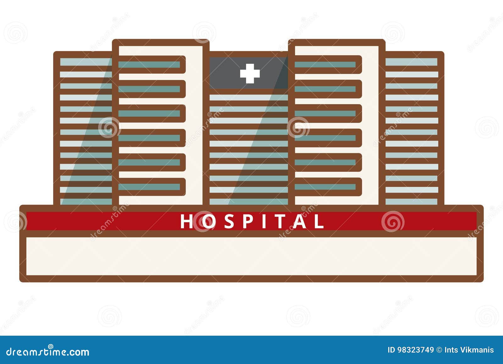Large Hospital Building stock vector. Illustration of medical - 98323749