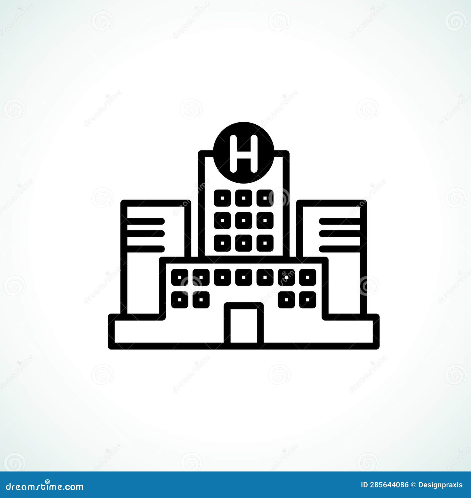 Large Hospital Infrastructure Icon Stock Vector - Illustration of flat ...