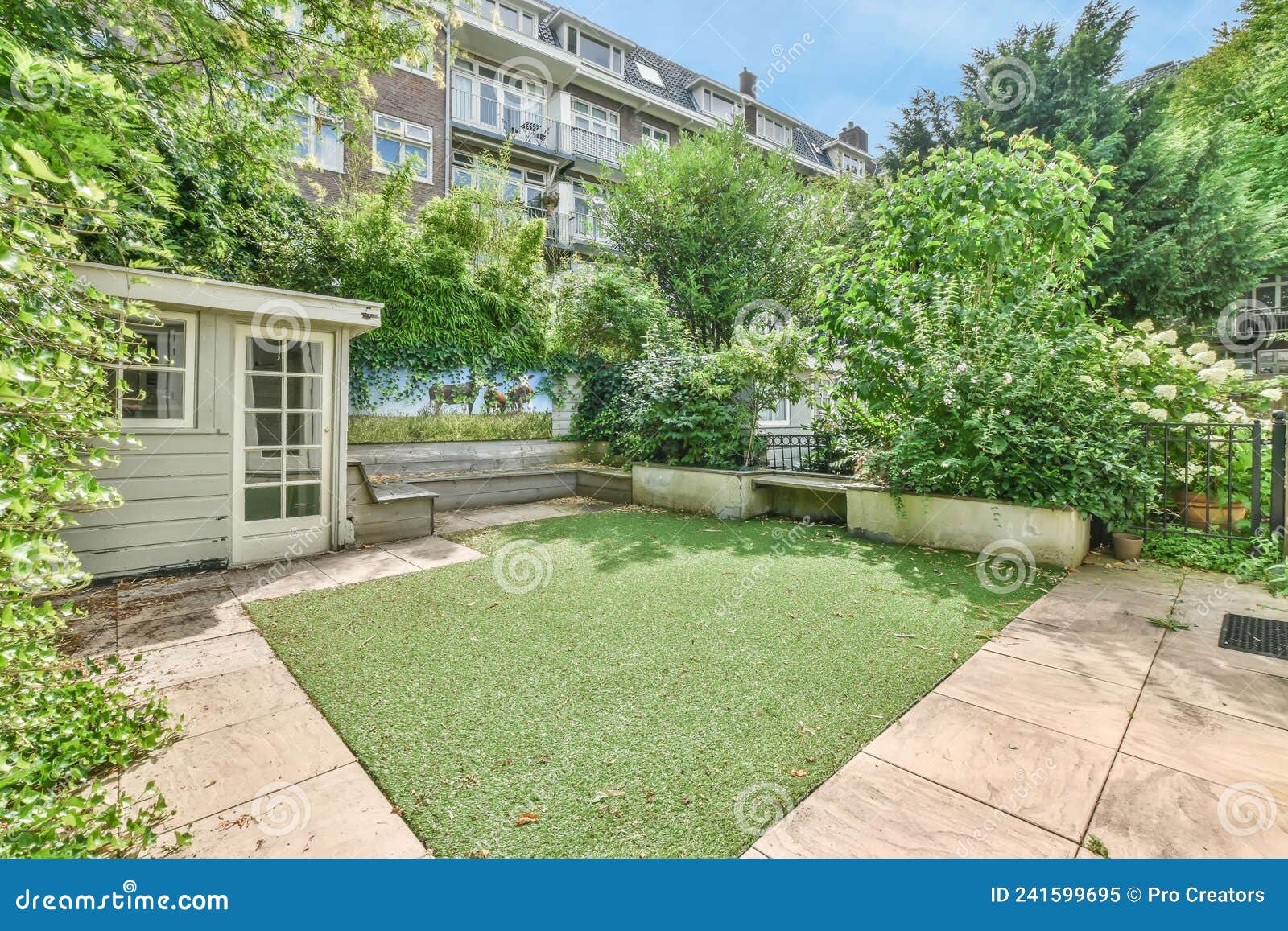 Large house backyard stock image. Image of house, green - 241599695