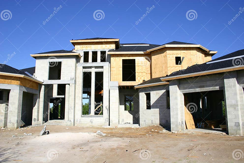 Large House Under Construction Stock Image - Image of formation, roof ...
