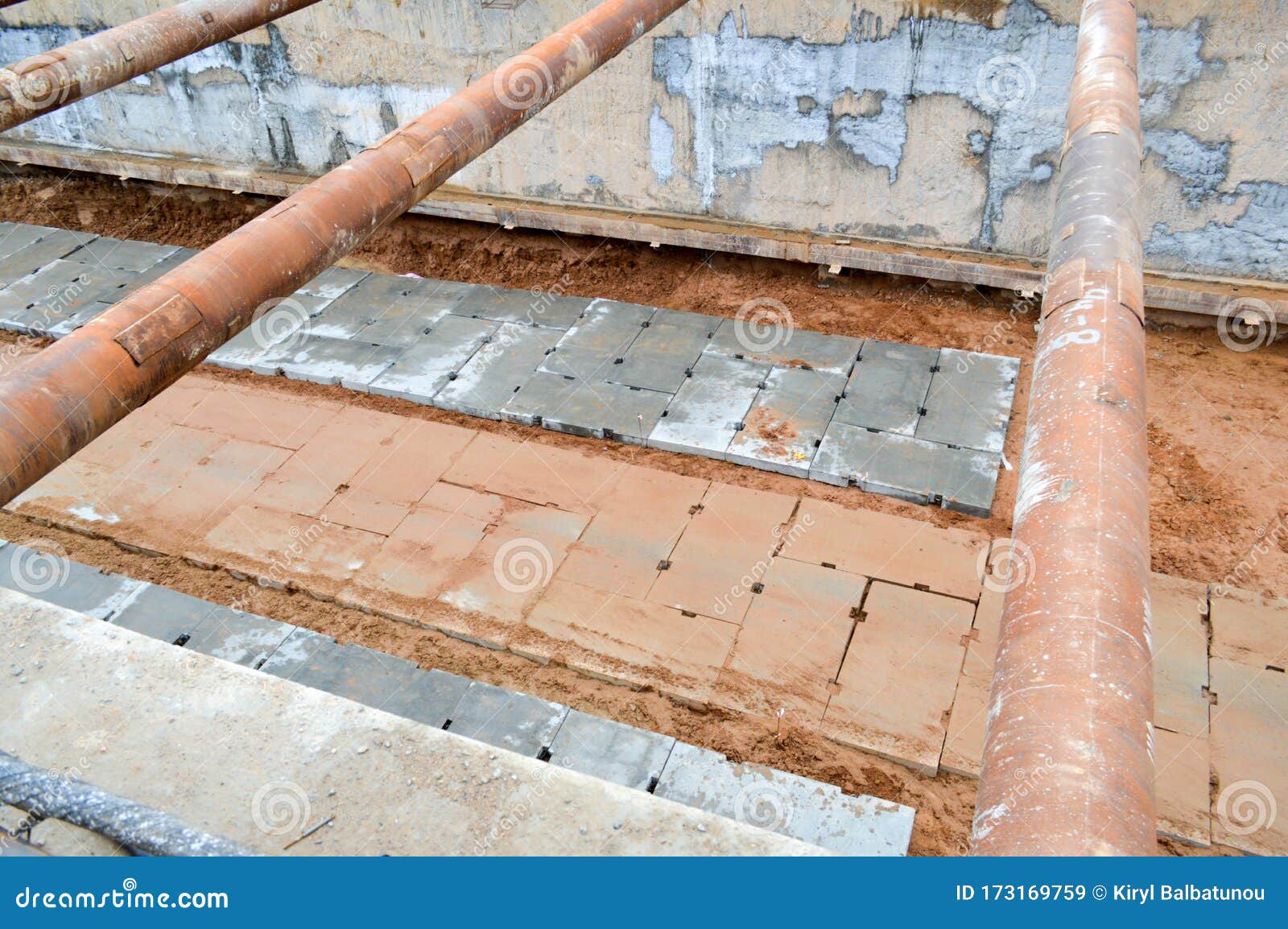 A Large Huge Ditch Pit Tunnel with Reinforcing Structures from Thick ...