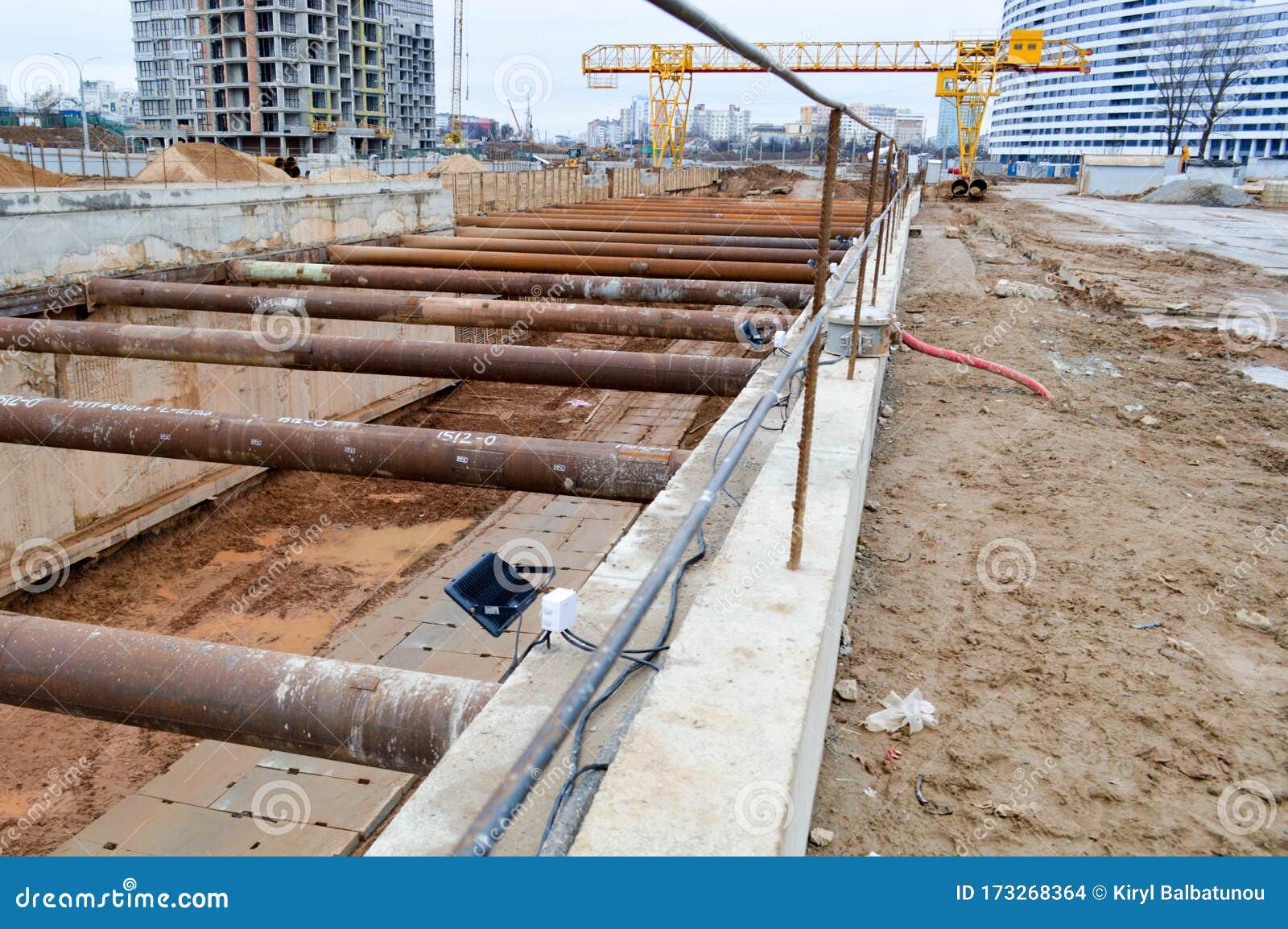 A Large Huge Ditch Pit Tunnel with Reinforcing Structures from Thick ...